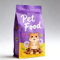 China MOQ 100pcs Custom-Printed Moisture Proof Food Grade Flat Bottom Gusset Stand up Pouch Resealable Zipper for Dry Pet Food & Snack for sale