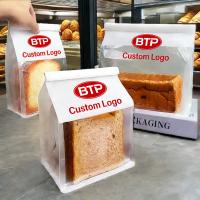 China Custom MOQ 1000pcs Clear Paper Stand-Up Bread Packaging Bags Self-Supporting Transparent Bakery Storage Pouches for sale