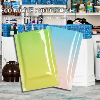 China Custom Colorful Glossy BOPP VMPET PE Bags MOQ 1000pcs Eco Friendly Recyclable Square Bottom Zipper Top Heat Seal for sale