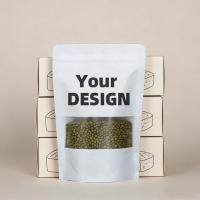 China Custom Reusable White Kraft Paper Bag Zipper Stand Pouch Food Packaging for Candy Cookie Snacks Sugar Featuring Window Carton for sale