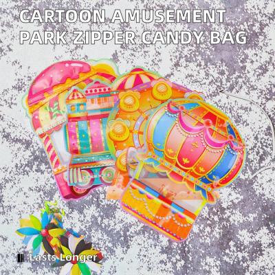 China Custom Printed Digital Mylar Packaging Stand up Pouch Zipper Top Smell Proof Window PET Material Candy Snacks Doypack Bag for sale
