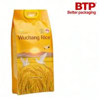 China Custom HD Printed Recyclable Zipper Top Food-Grade Handle Bags Custom Logo for Premium Rice Branded Display Freshness Retention for sale