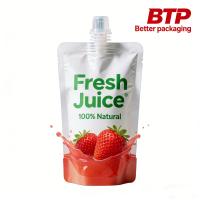 China Custom Printed 100% Natural Fresh Juice Spout Pouches with Heat Seal Resealable Custom Logo for Food-Grade Leak-Proof Packaging for sale