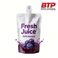China Custom Printed 100% Natural Fresh Juice Spout Pouches with Heat Seal Resealable Custom Logo for Food-Grade Leak-Proof Packaging for sale
