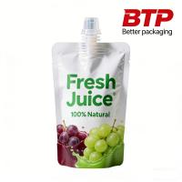 China Custom Printed 100% Natural Fresh Juice Spout Pouches with Heat Seal Resealable Custom Logo for Food-Grade Leak-Proof Packaging for sale
