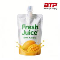 China Custom Printed 100% Natural Fresh Juice Spout Pouches with Heat Seal Resealable Custom Logo for Food-Grade Leak-Proof Packaging for sale