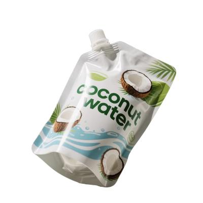 China Retail-Ready Food Grade Printed Spout Pouches with Custom Logo for Coconut Water Fruit Juices Supermarket Display (PE Material) for sale