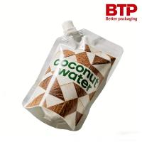 China Retail-Ready Food Grade Printed Spout Pouches with Custom Logo for Coconut Water Fruit Juices Supermarket Display (PE Material) for sale