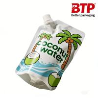 China Retail-Ready Food Grade Printed Spout Pouches with Custom Logo for Coconut Water Fruit Juices Supermarket Display (PE Material) for sale