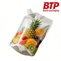 China Retail-Ready Food Grade Printed Spout Pouches with Custom Logo for Coconut Water Fruit Juices Supermarket Display (PE Material) for sale