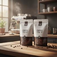 China Custom  Printed Food Grade Moisture Proof Resealable Stand up Bags for Coffee Beans & Ground Coffee Freshness Preservation for sale
