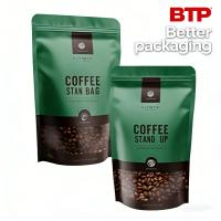 China Custom  Printed Food Grade Moisture Proof Resealable Stand up Bags for Coffee Beans & Ground Coffee Freshness Preservation for sale