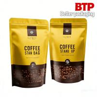 China Custom  Printed Food Grade Moisture Proof Resealable Stand up Bags for Coffee Beans & Ground Coffee Freshness Preservation for sale