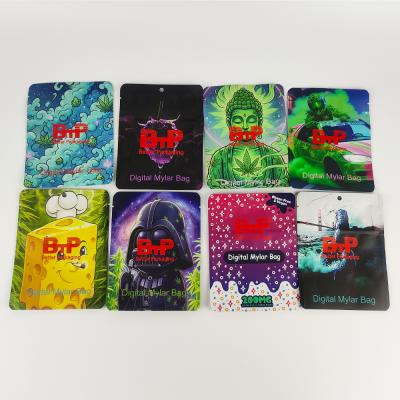 China Custom Printed Shape UV Printing Child Resistant Smell Proof Soft Touch Mylar Bags 1g 3.5g 7g 14g 28g Cali Pack for sale