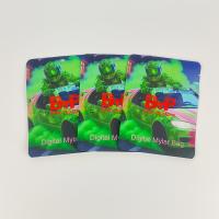 China Custom Logo UV Holographic 3.5g Die Cut Sparkling Moisture Proof Food Grade Stand up Mylar Pouch for sale
