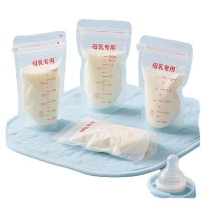 China Custom Breast Milk Exclusive Storage Bags - 100ml Reusable Sealed Pouches with Clear Measurement Markings for sale