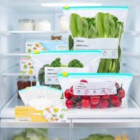 China Custom Multi-Size Fresh Food Storage Bags - Resealable Reusable Pouches for Fruits/Vegetables with Date & Content Label for sale