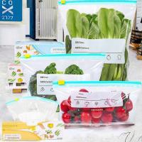China Custom Multi-Size Fresh Food Storage Bags - Resealable Reusable Pouches for Fruits/Vegetables with Date & Content Label for sale