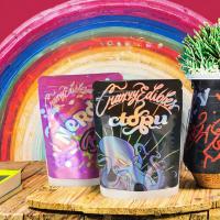 China Varieties 500mg 600mg Edible 3.5g PE Mylar Zipper Bags Holographic Candy Packaging Snack Packing Recycled Materials Customizable for sale