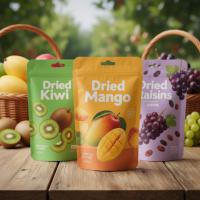 China Hanging Hole Dried Fruit Snack Stand-Up PE Zipper Pouch-Resealable Custom Logo Multi-Flavor Fruit Dried Packaging Bag Recycled for sale