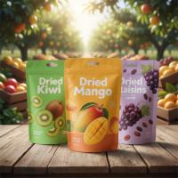 China Hanging Hole Dried Fruit Snack Stand-Up PE Zipper Pouch-Resealable Custom Logo Multi-Flavor Fruit Dried Packaging Bag Recycled for sale