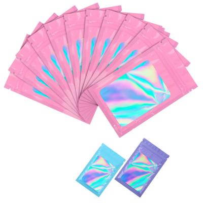 China Customized Reusable Ziplock Pouches  Holographic Laser Bags Resealable PE/PET Plastic for Small Businesses' Mylar Packaging for sale