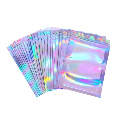 China Custom Perforated Heat Seal Zipper Self-Sealing Moisture Proof Holographic Pouch for Jewelry Phone Cases  Packaging for sale