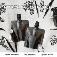 China Plastic PE Moisture Proof Beverage Stand Spout Pouch for Vodka Whisky Juice Mineral Water Coffee with Black Gravure Printing for sale