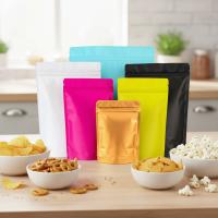 China Custom Printed Matte Finish Moisture Proof Stand up Pouch Reusable Ziplock Tear Notch Potato Chips Pet Food PE for sale