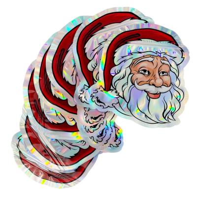 China MOQ 100pcs Santa Shaped Ziplock Snack Bag for Child Food Candy Storage Small Business Gifts Gravure Printing Gemstones Included for sale