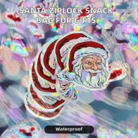 China MOQ 100pcs Santa Shaped Ziplock Snack Bag for Child Food Candy Storage Small Business Gifts Gravure Printing Gemstones Included for sale