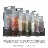 China Wholesale Printed Frosted Transparent Microwaveable Food Sealed Candy Nuts Jewelry Gift Bags Side Gusset Ziplock Packaging Pouch for sale