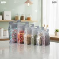 China Wholesale Printed Frosted Transparent Microwaveable Food Sealed Candy Nuts Jewelry Gift Bags Side Gusset Ziplock Packaging Pouch for sale