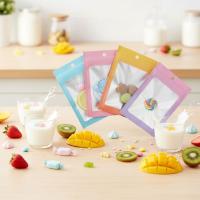 China Low MOQ 100pcs Matte Colorful PE Mylar Heat Seal Zipper Bags with Window Moisture Proof Food Packaging for Milk Jelly Snacks for sale