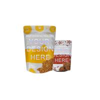 China Custom 3.5g Food Grade Durable Multi-Layer Design Stand Pouch Waterproof Resealable Mylar Bags for Flaxseed Crackers Milk Jelly for sale
