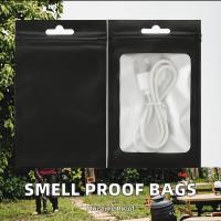 China MOQ 100 Custom-printed and Size Matte Mylar Resealable Zipper Pouch Bag Smell Proof Food Packaging with Window Digital Printing for sale