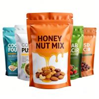 China MOQ 100pcs Custom Logo Printed Stand up Zipper Bags Food Grade Resealable Pouches for Snacks for sale