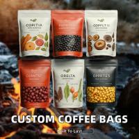 China MOQ 100pcs Custom Printed Disposable Stand up Coffee Bags 100g 250g 500g with Valve Zipper for Coffee Bean Tea Sugar Packaging for sale