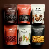 China MOQ 100pcs Custom Printed Disposable Stand up Coffee Bags 100g 250g 500g with Valve Zipper for Coffee Bean Tea Sugar Packaging for sale