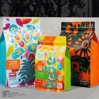 China Custom Printed Smell Proof Food Grade Square Bottom Tea Coffee Beans Packaging Pouch with Valve Zipper Resealable Aluminum Bag for sale