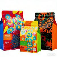 China Custom Printed Smell Proof Food Grade Square Bottom Tea Coffee Beans Packaging Pouch with Valve Zipper Resealable Aluminum Bag for sale