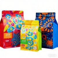 China Custom Printed Smell Proof Food Grade Square Bottom Tea Coffee Beans Packaging Pouch with Valve Zipper Resealable Aluminum Bag for sale
