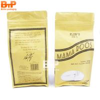 China MOQ 100 Digital Printing Customized Logo Flat Bottom Bag with Zipper and Window for Packing Tea, Coffee, Nuts for sale