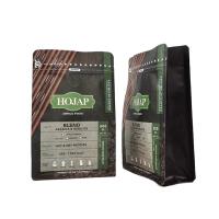 China MOQ 100 Digital Printing Customized Logo Free Design by AI Flat Bottom Bag with Valve and Easy Tear Packing Coffee, Tea for sale