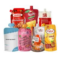 China MOQ 100pcs Custom Size Spout Pouch Stand up Pouch Moisture Proof Juice Bag with Digital Print Refillable for Liquid and Beverage for sale