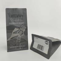 China MOQ100 Customized Logo 250G Eight Side Sealing Flat Bottom Coffee Bean Aluminum Foil Coffee Packaging Bags With Valve and Zipper for sale