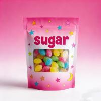 China MOQ 100 Digital Printing Customized Logo Free Design by AI Food Packaging Candy , Sugar Stand up Bags for sale