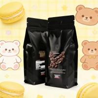 China MOQ 100 Black Plastic Ziplock Mylar Foil Bags Custom Printed Coffee Cocoa Powder Snack Energy Chocolate Packaging Stand up Pouch for sale