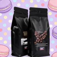 China MOQ 100 Black Plastic Ziplock Mylar Foil Bags Custom Printed Coffee Cocoa Powder Snack Energy Chocolate Packaging Stand up Pouch for sale