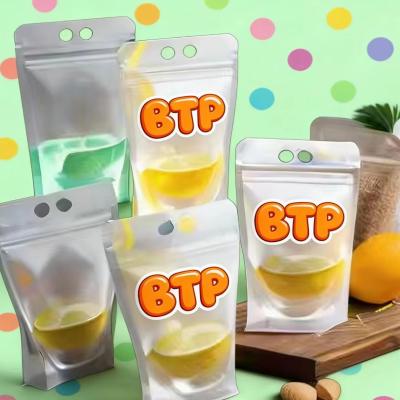 China MOQ 100 Digital Printed Customizable Stand up Pouches with Straw for Vodka Champagne Mineral Water for sale